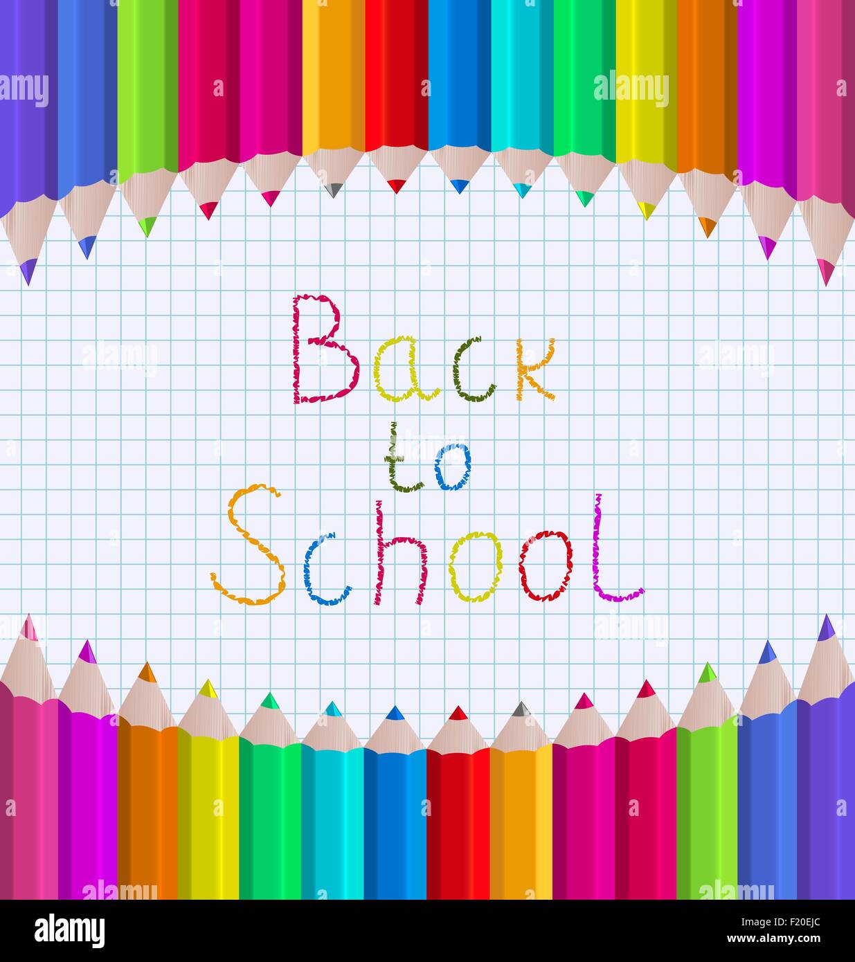 Rainbow of Pencils on Paper Sheet Stock Vector Image & Art - Alamy
