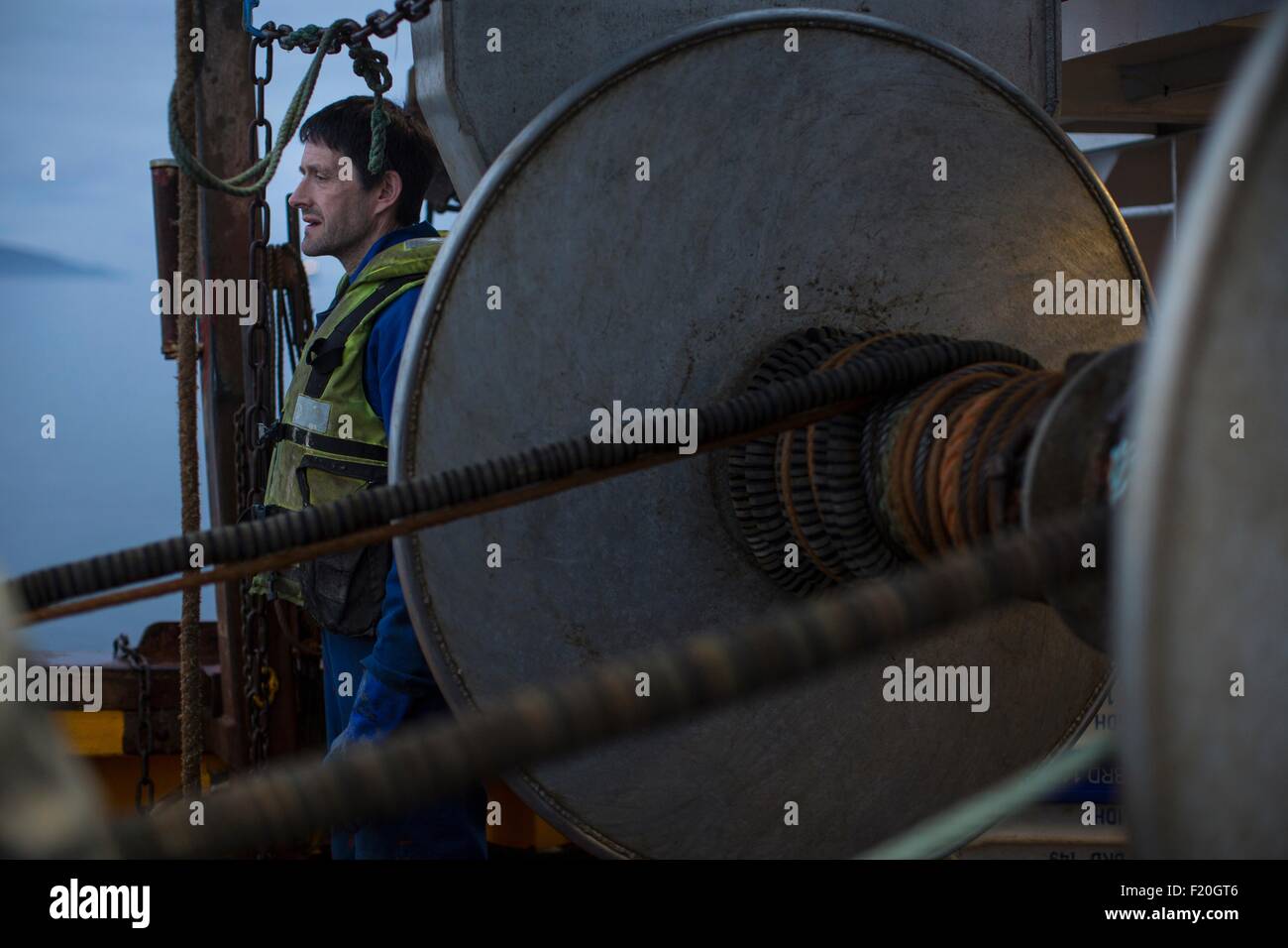Fisherman at sea Stock Photo - Alamy