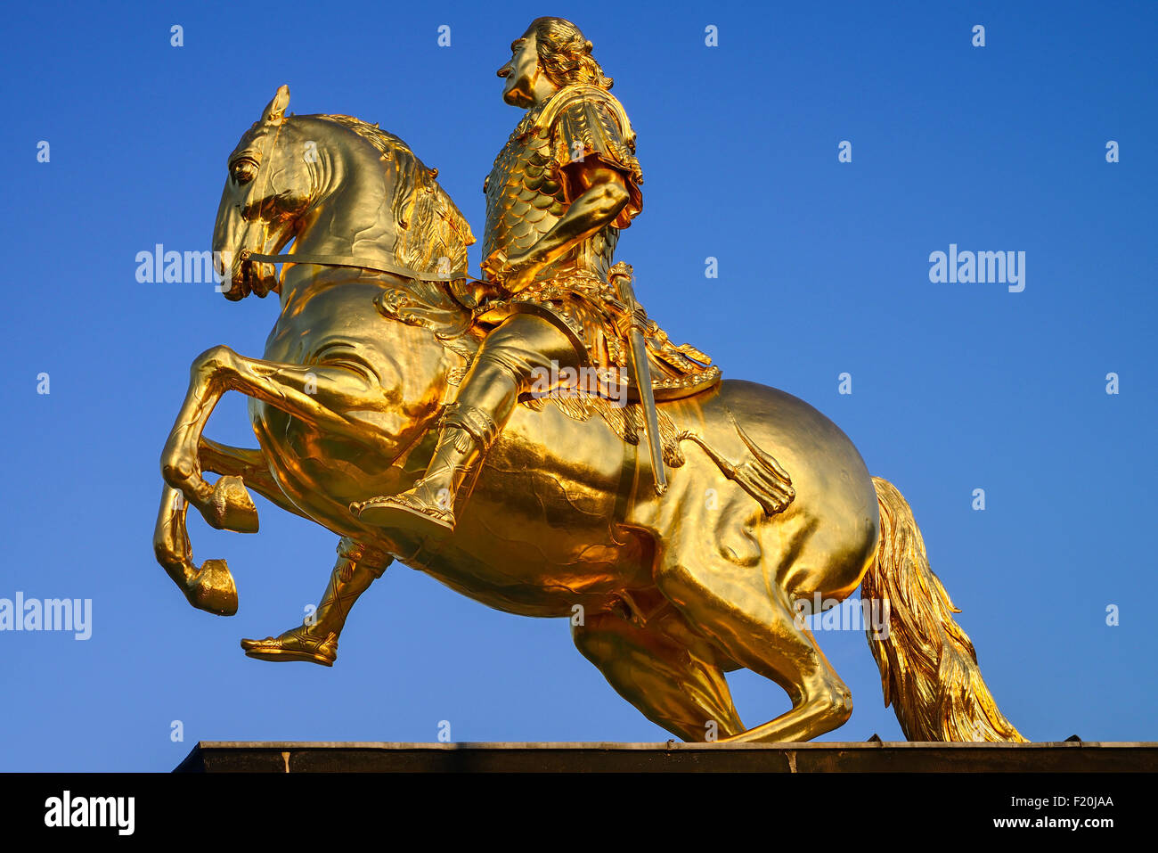 Germany Saxony Dresden The Goldener Reiter or Golden Rider statue of ...