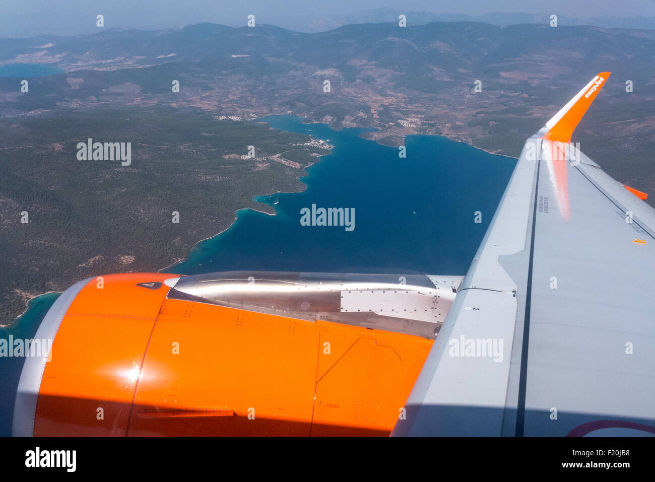 A view out of the window of an EasyJet flight Stock Photo - Alamy