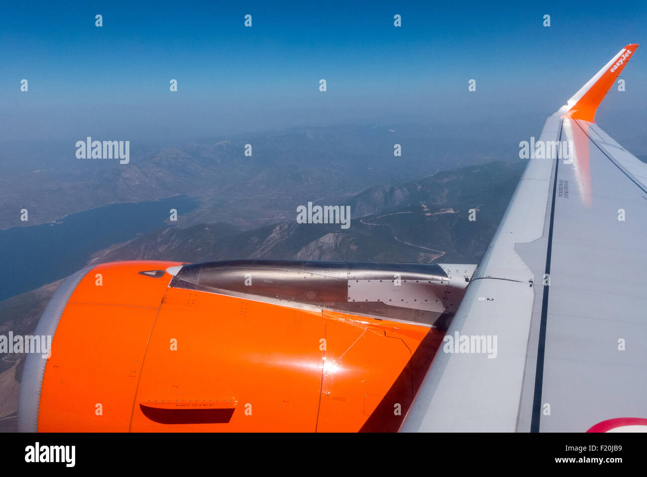 A view out of the window of an EasyJet flight Stock Photo - Alamy
