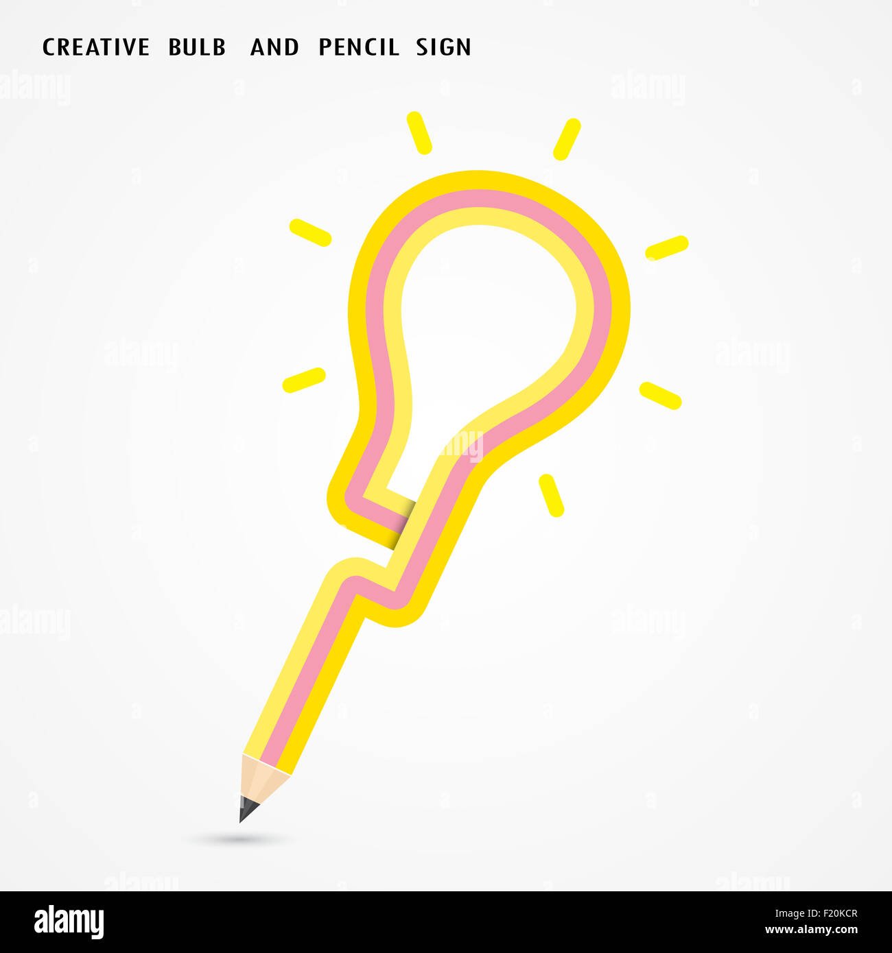 Pencil and light bulb on background. Education concept Stock Photo - Alamy