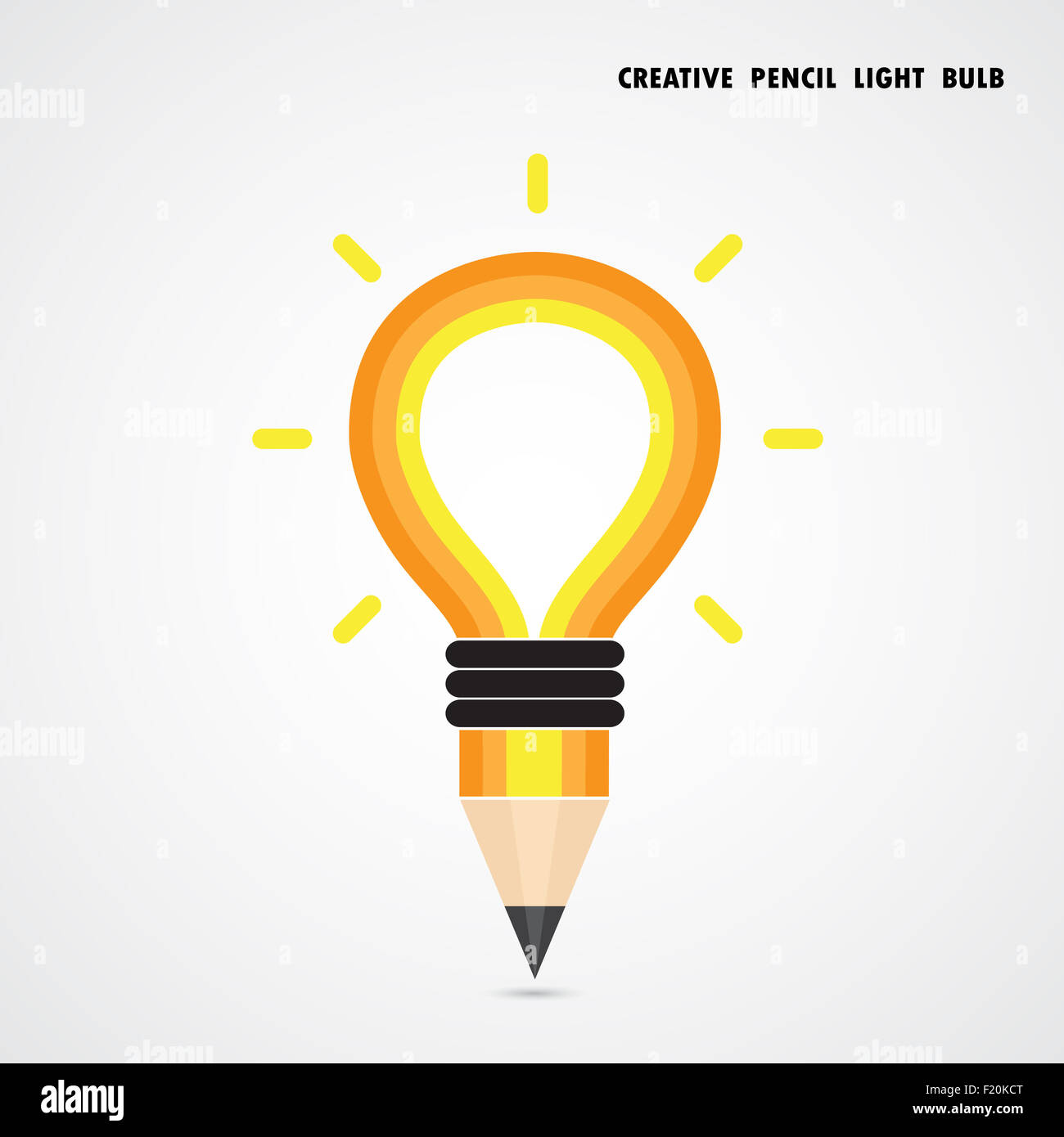 Pencil and light bulb on background. Education concept Stock Photo - Alamy