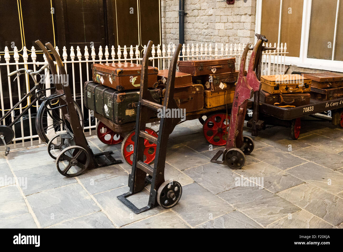 Great Western Railway Museum, Swindon England. Display of luggage and ...