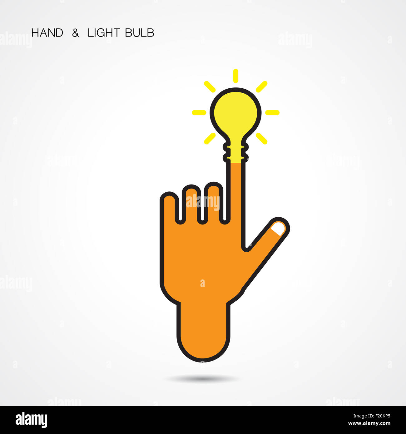 Creative light bulb and hand icon abstract logo design template ...
