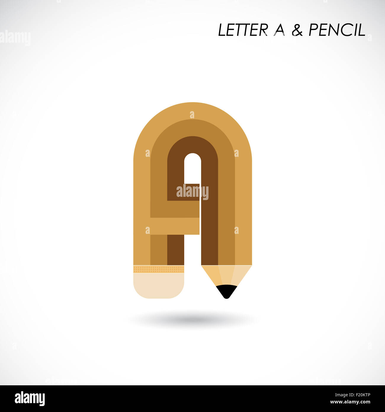Creative letter A icon abstract logo design template with pencil symbol ...