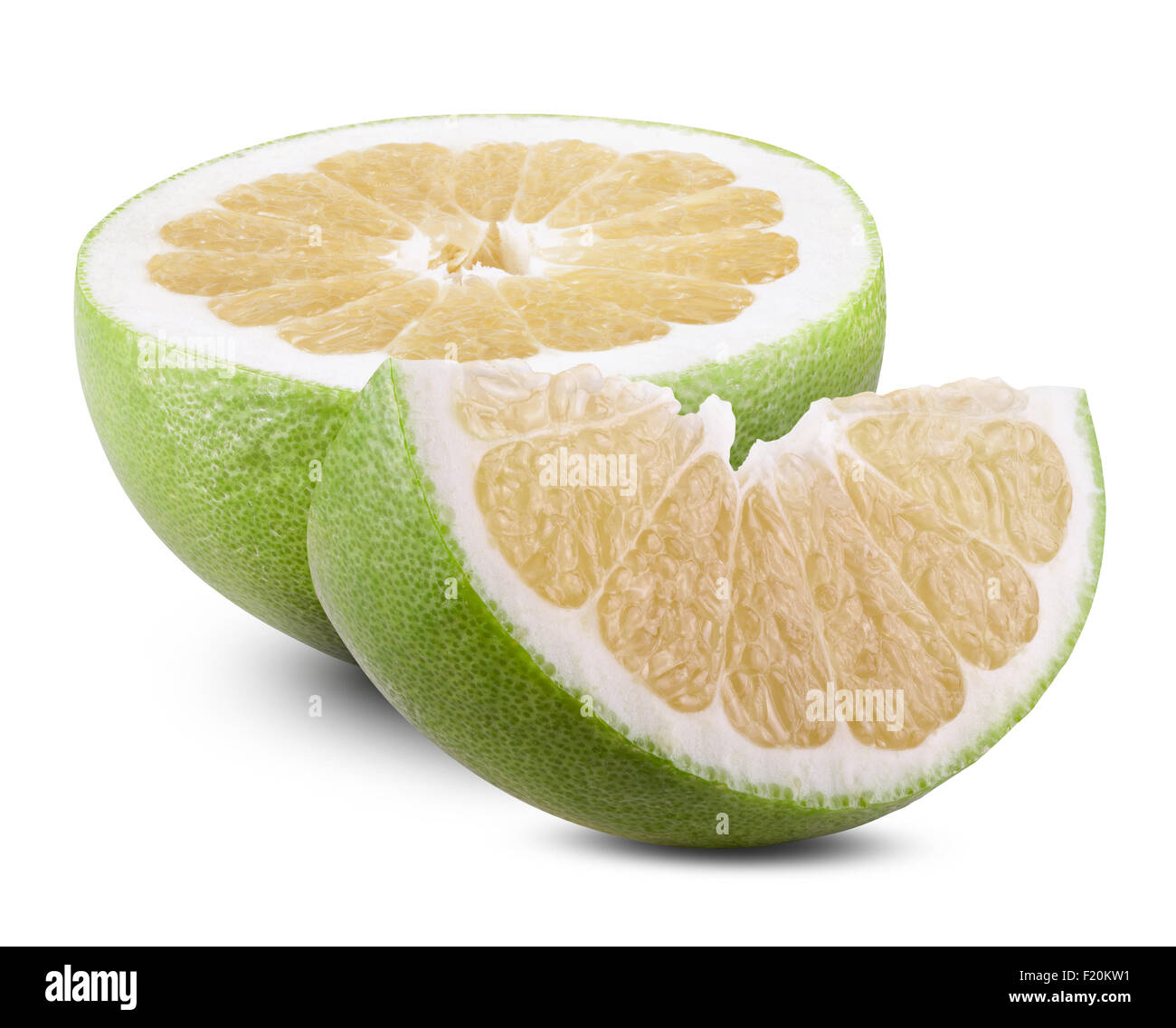 sweet green grapefruit isolated on white. Clipping path Stock Photo - Alamy