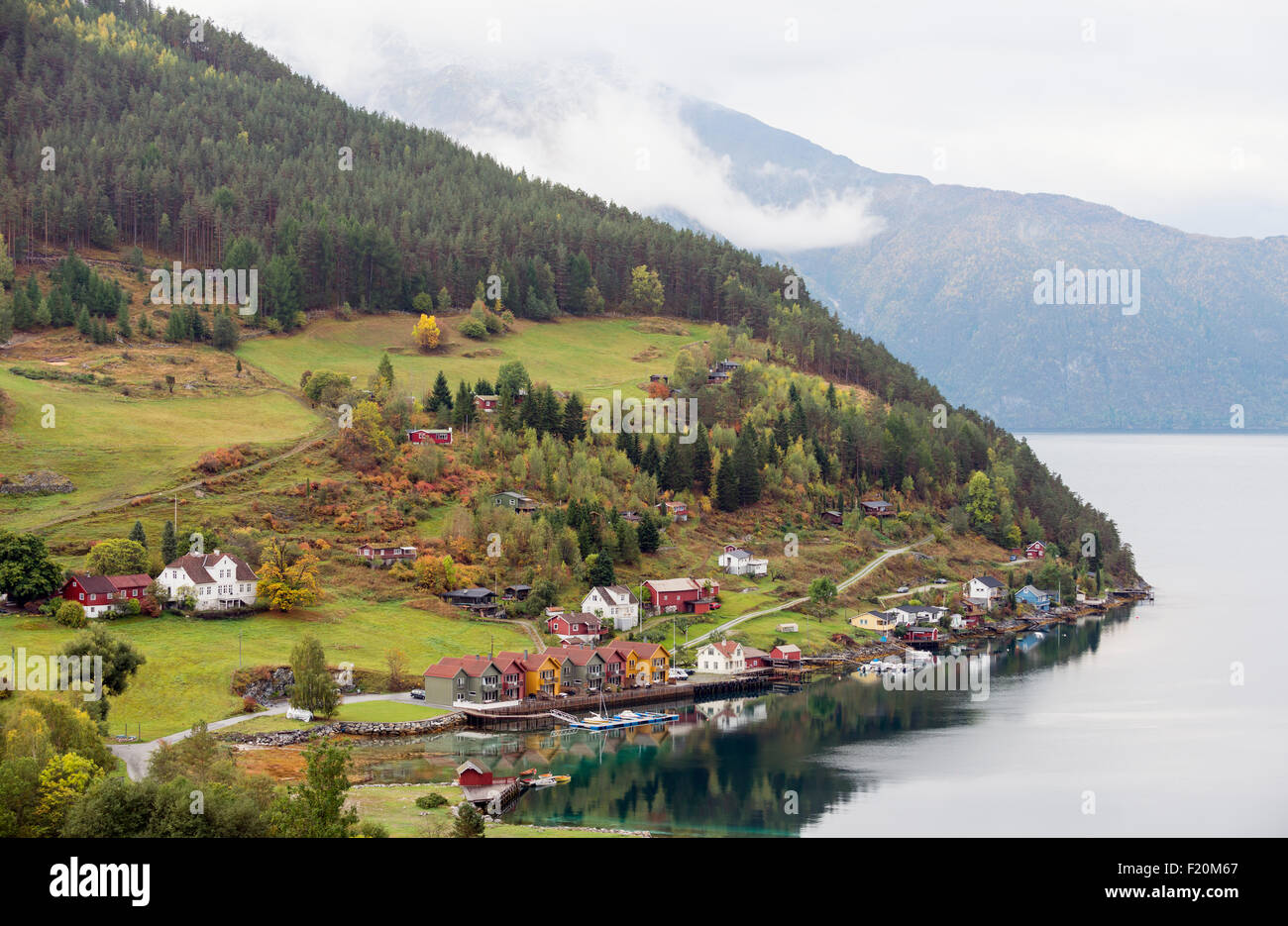 Village by Sognefjord, Norway Stock Photo - Alamy