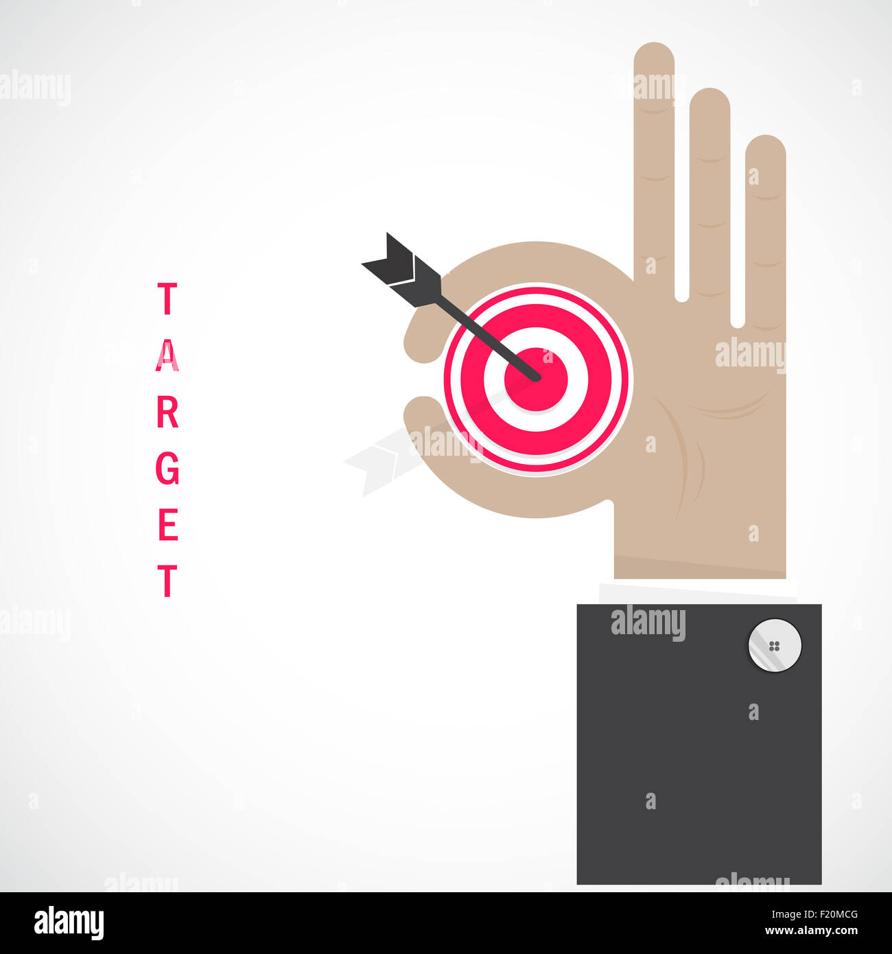 Businessman hand shows target symbol as business concept. Ok hand sign ...