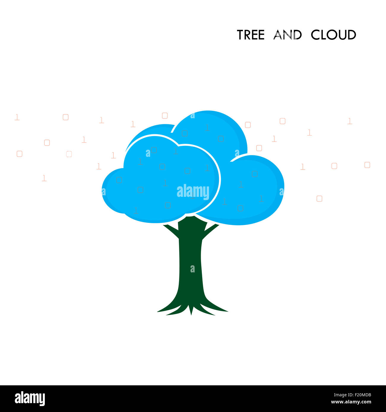 Tree Cloud Logo design template. Digital Business technology logotype ...