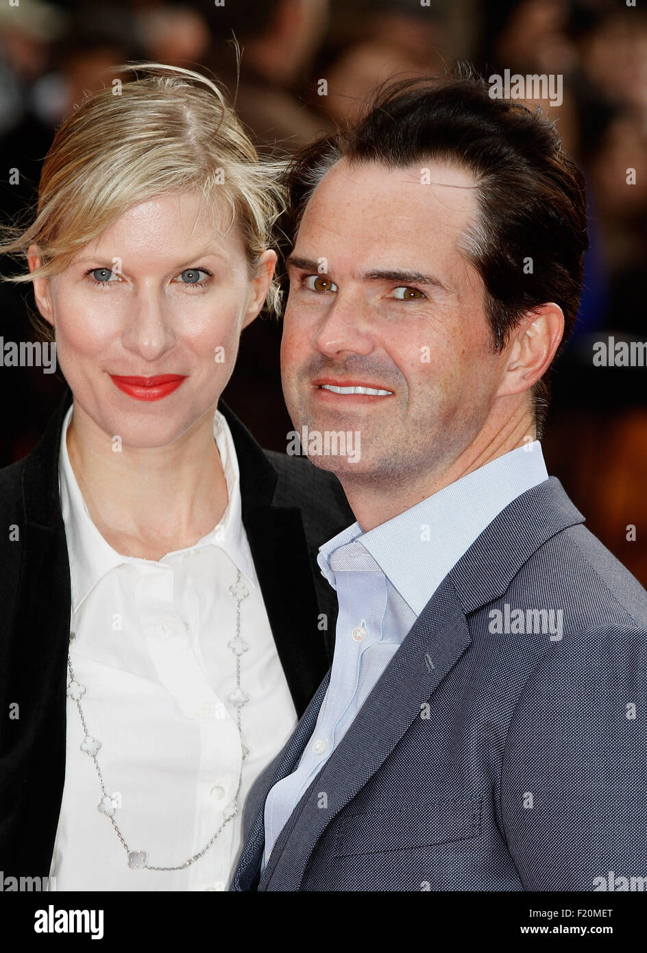 London, UK. Karoline Copping and Jimmy Carr at the Godzilla European ...