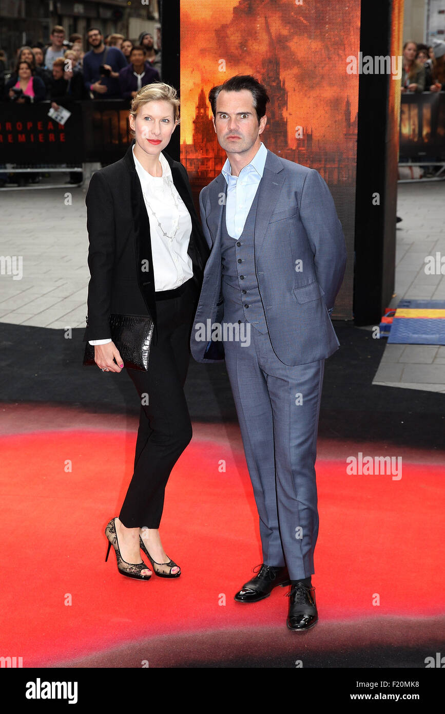 London, UK. Karoline Copping and Jimmy Carr at the Godzilla European ...