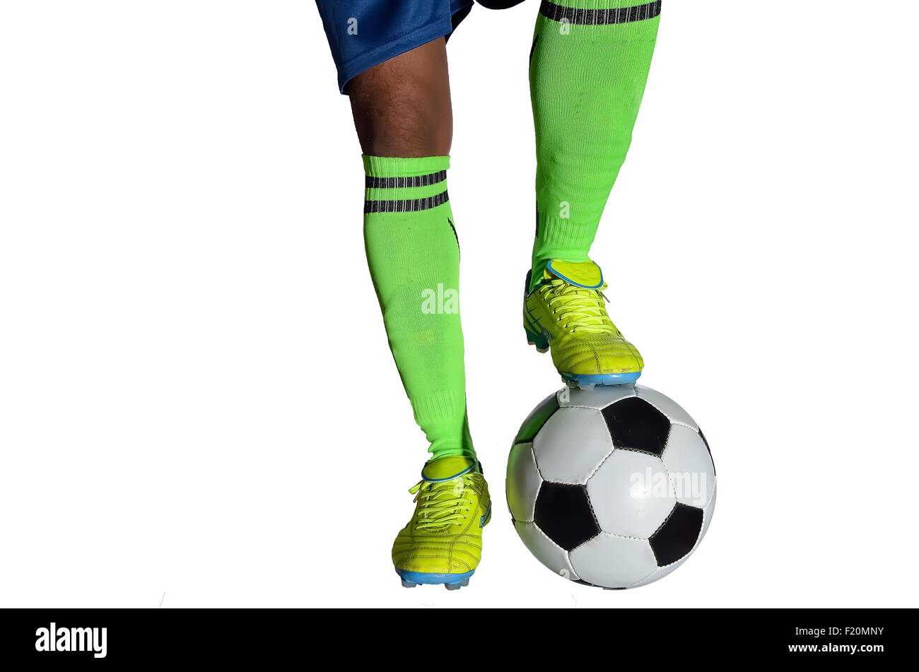 Receiving soccer ball Stock Photo - Alamy
