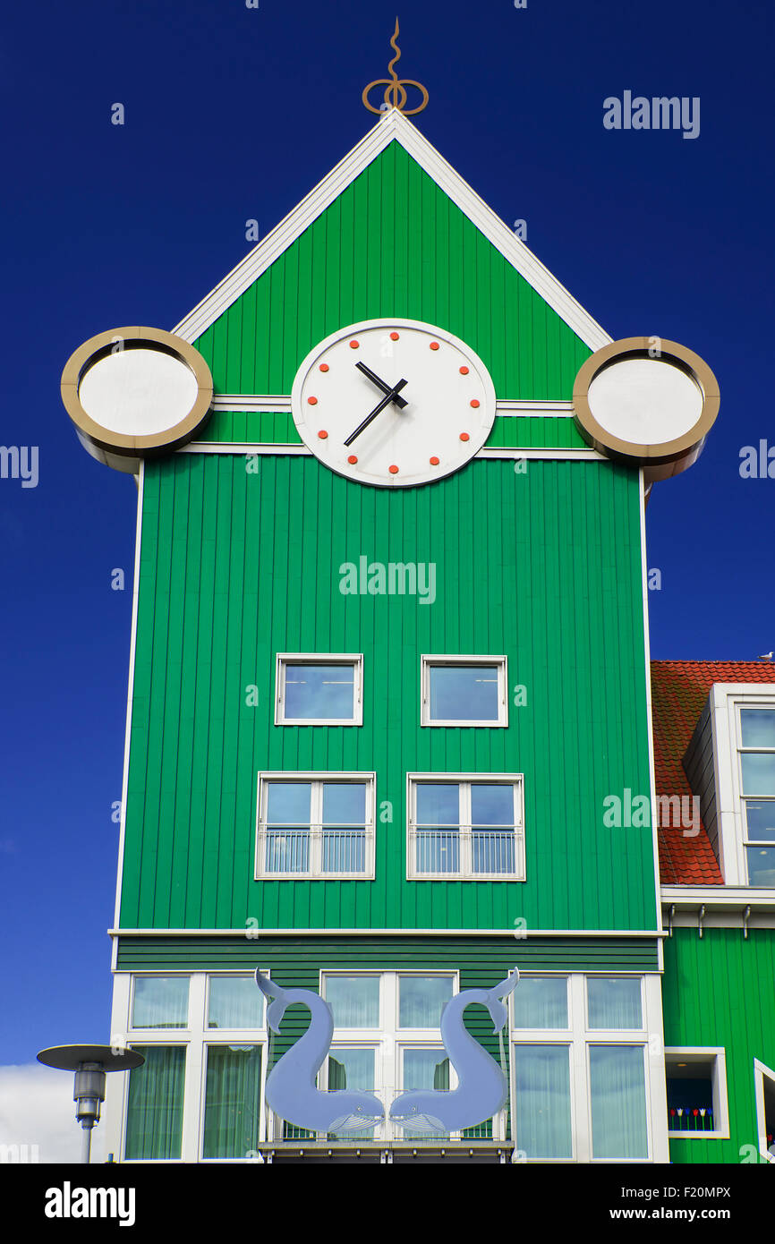 Netherlands, Noord Holland, Zaandam, Clock tower above Zaandam Railway ...