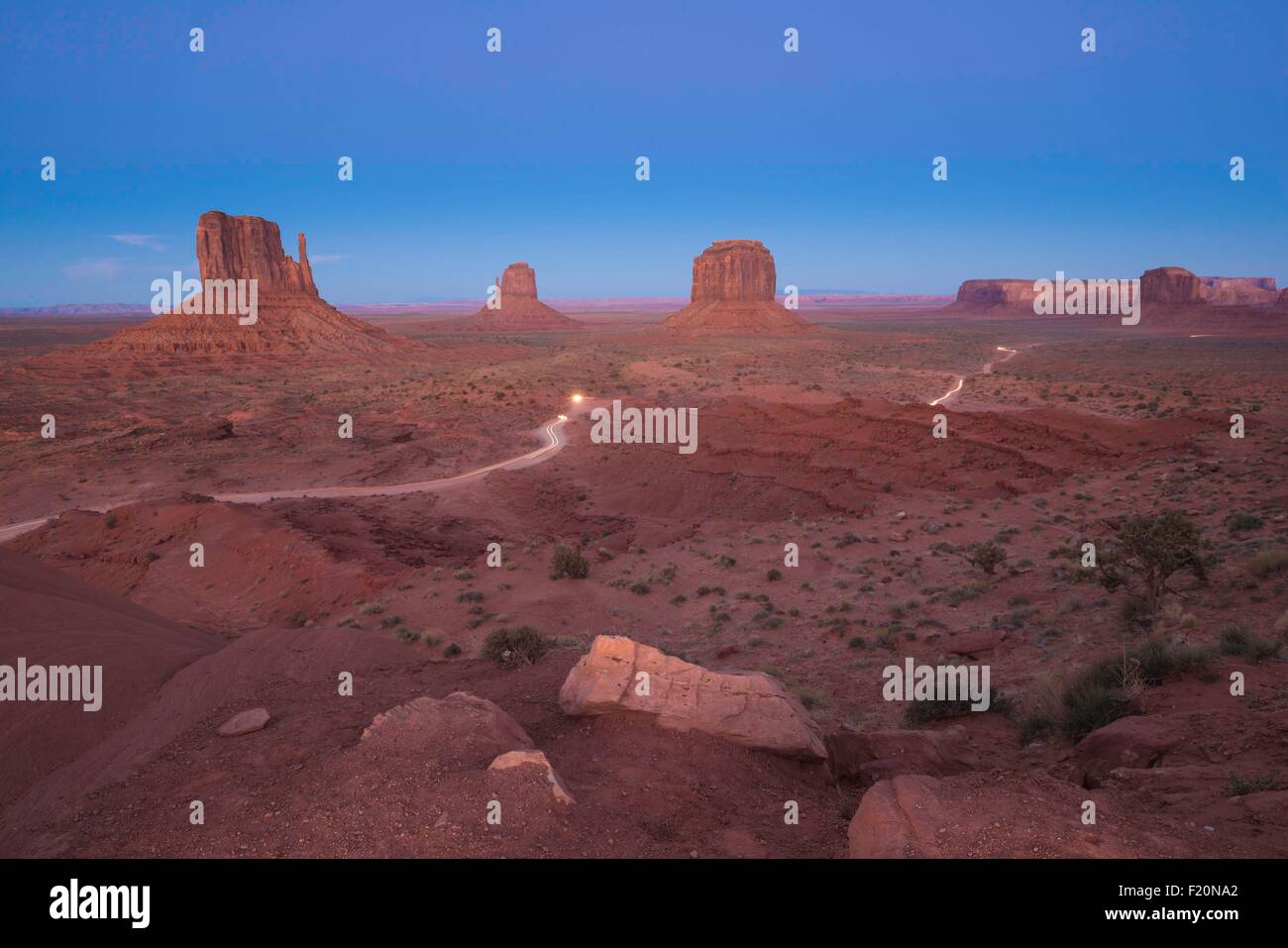 United States, Arizona, Monument Valley Navajo Tribal Park, The Mittens ...