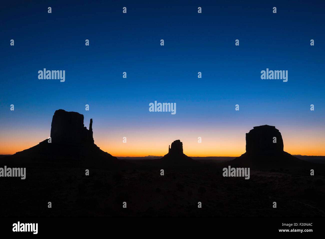 United States, Arizona, Monument Valley Navajo Tribal Park, The Mittens ...