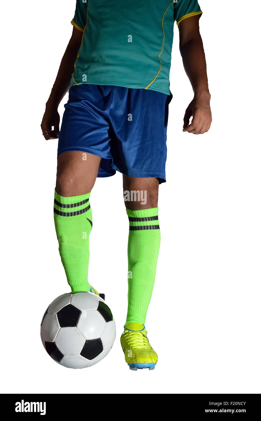 Receiving soccer ball Stock Photo - Alamy