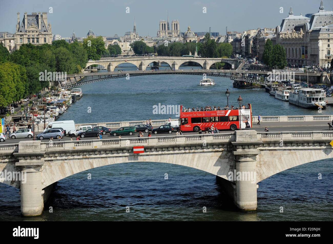 France, Paris, the seine river and its bridges; in the fore ground, le ...