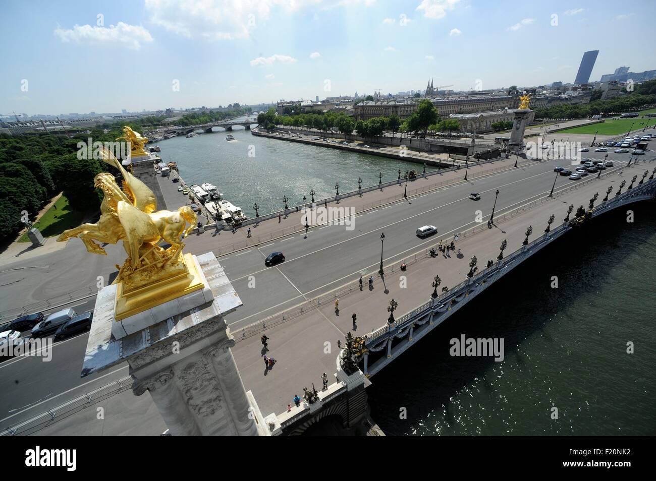 France, Paris, Seine at Pont Alexandre III (aerial view Stock Photo - Alamy