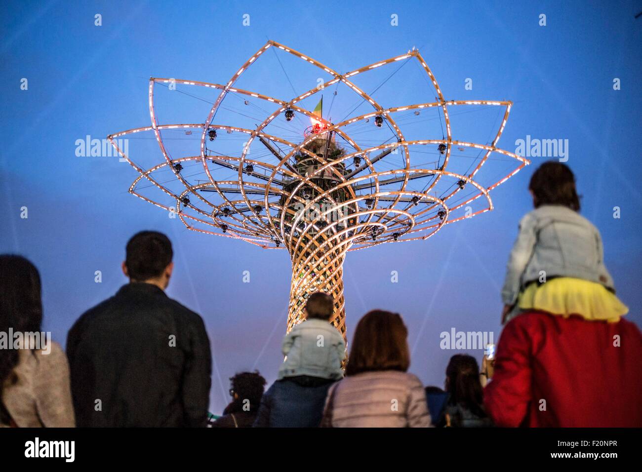 Italy, Lombardy, Milan, World Exhibition Expo Milano 2015, the tree of ...