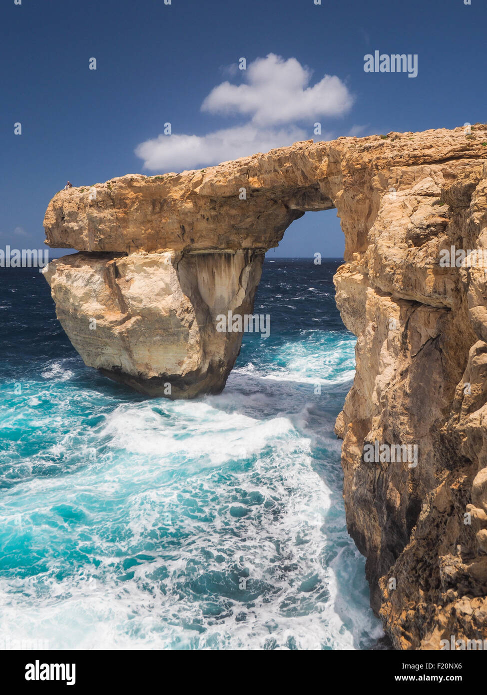 Azure Window, natural stone arch in Dwejra Bay, Gozo, Malta Stock Photo ...