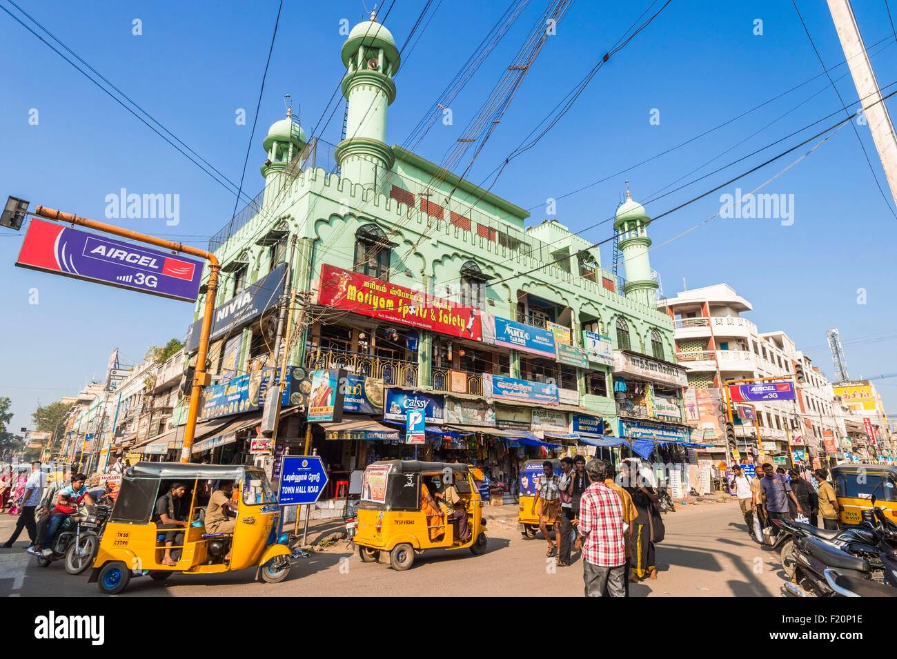 India, Tamil Nadu state, Madurai, mosque in Town Hall road Stock Photo ...