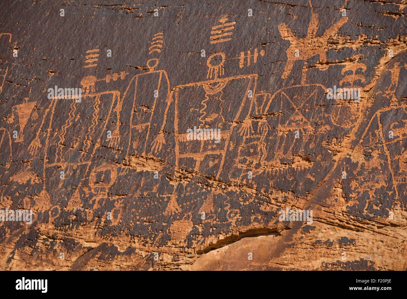 United States, Utah, Bluff, Butler Wash, petroglyphs Stock Photo - Alamy