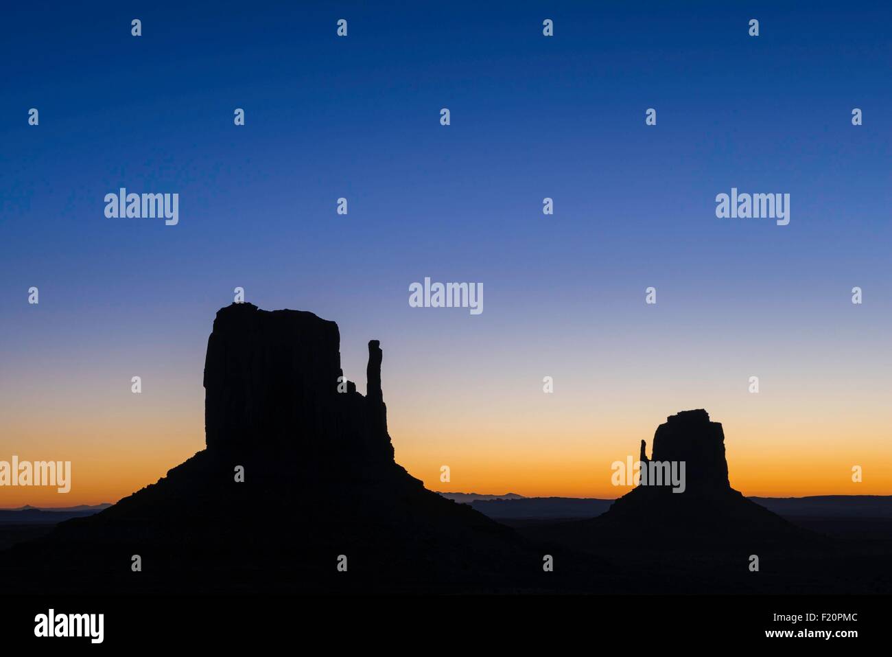 United States, Arizona, Monument Valley Navajo Tribal Park, The Mittens ...