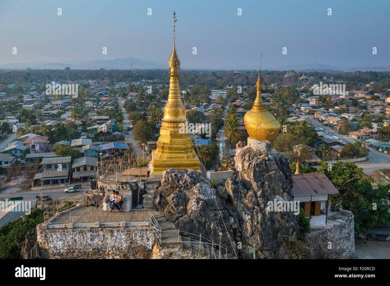 Myanmar (Burma), Kayah state, Loikaw, Thiri Mingalar Pagoda Stock Photo ...