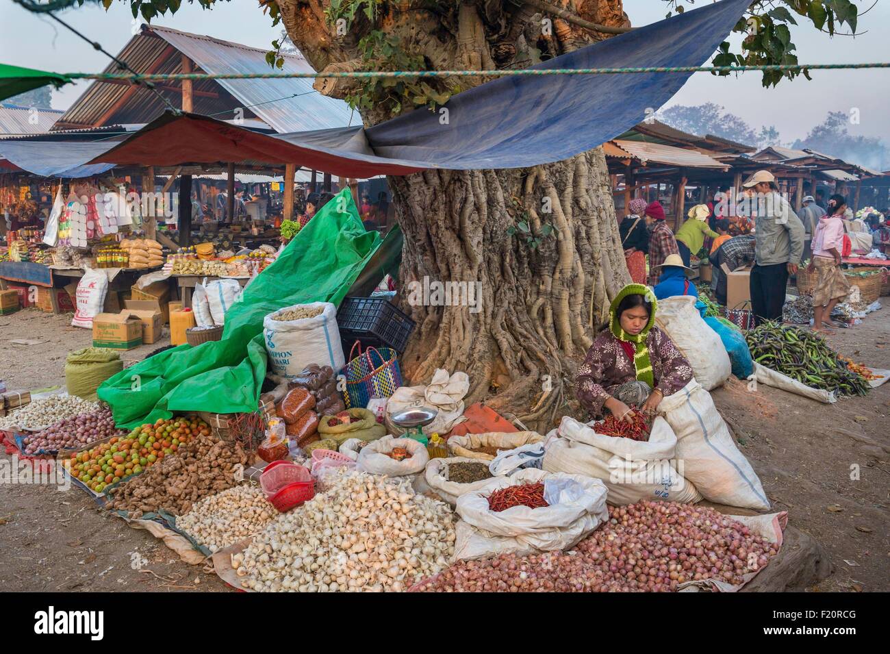 Myanmar (Burma), Shan state, Demawso, market Stock Photo - Alamy