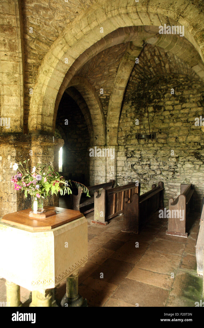 Interior of St Aldhelm’s Chapel, parish of Worth Matravers, Swanage, on ...