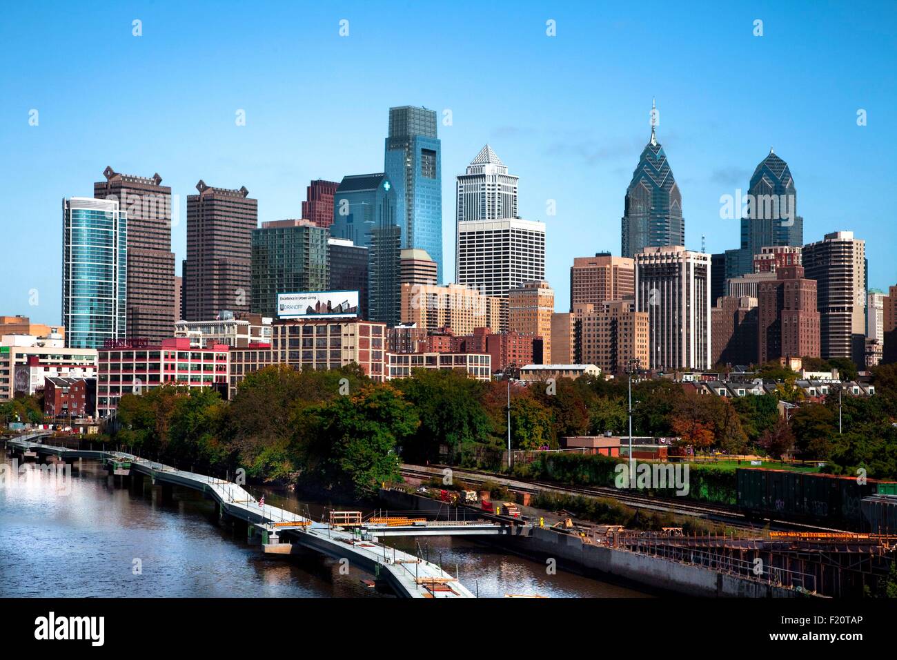 United States, Pennsylvania, Philadelphia, view over Center City from ...