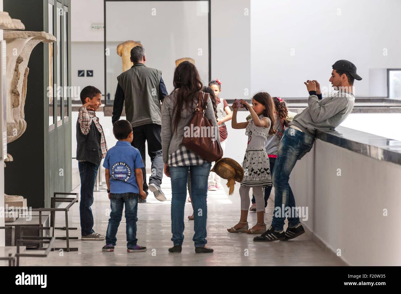 Tunisia, Tunis, National Museum of Bardo, local visitors Stock Photo ...