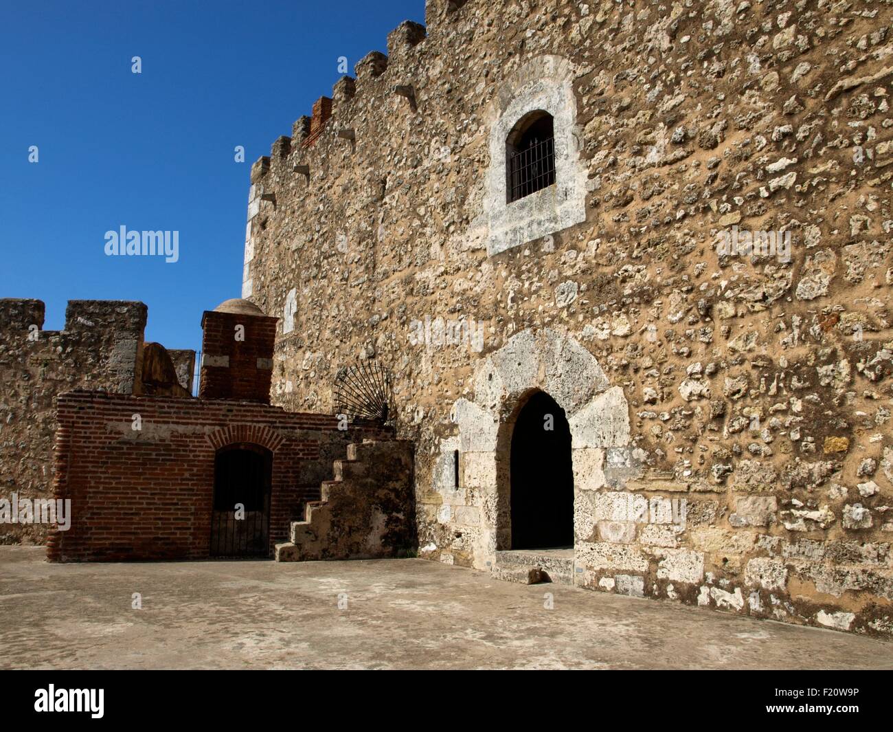 Ozama Fortress, internal courtyard Stock Photo - Alamy