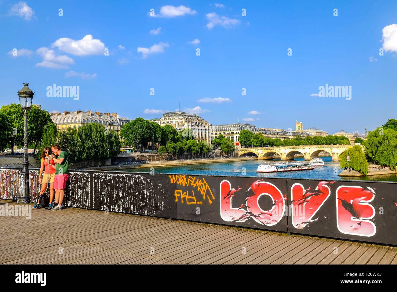 France, Paris, area listed as World Heritage by UNESCO, the Passerelle ...