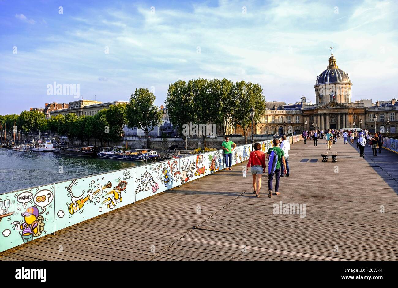 France, Paris, area listed as World Heritage by UNESCO, the Passerelle ...