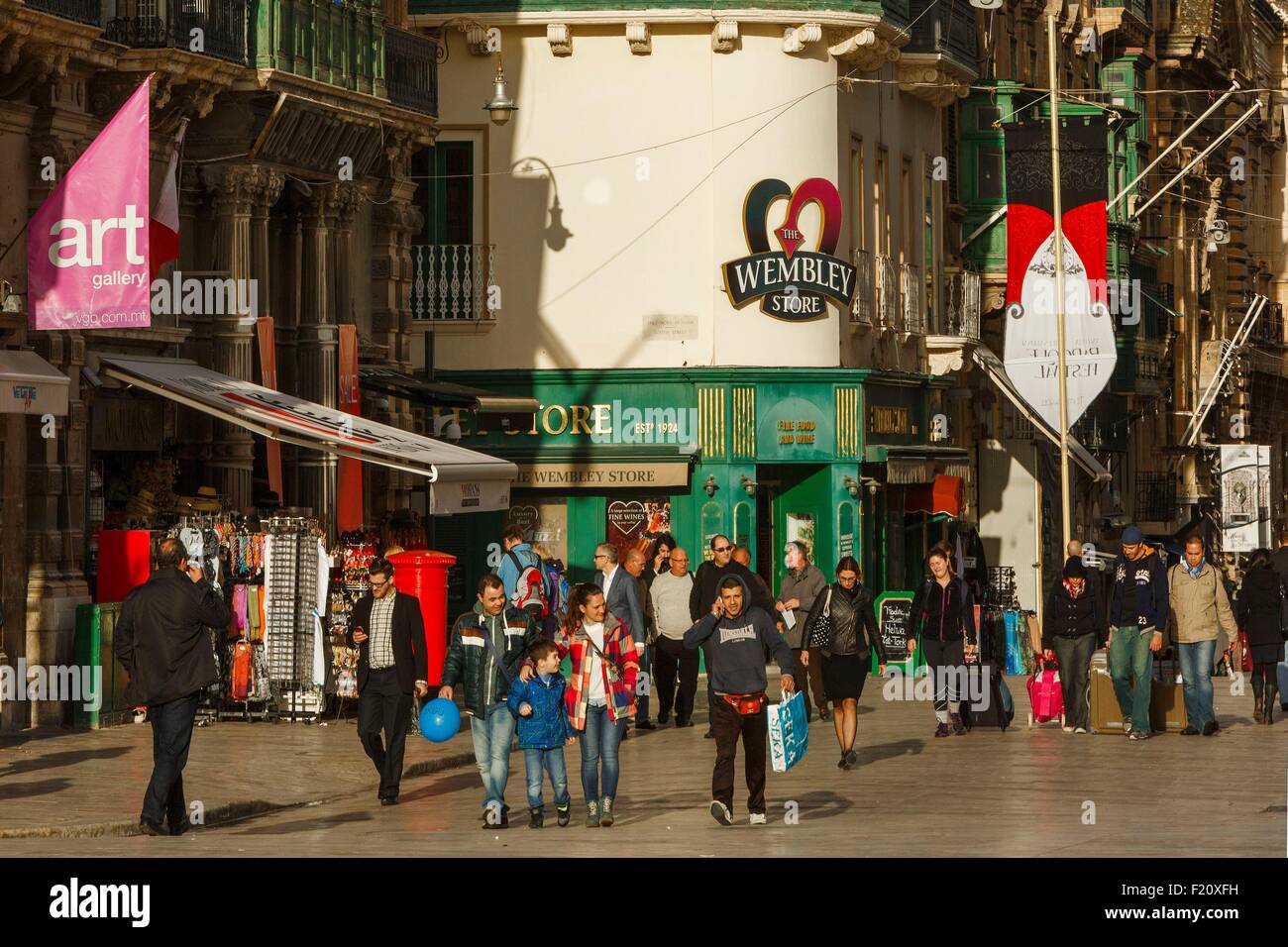 Malta, Valletta, listed as World Heritage by UNESCO, crowd of onlookers ...