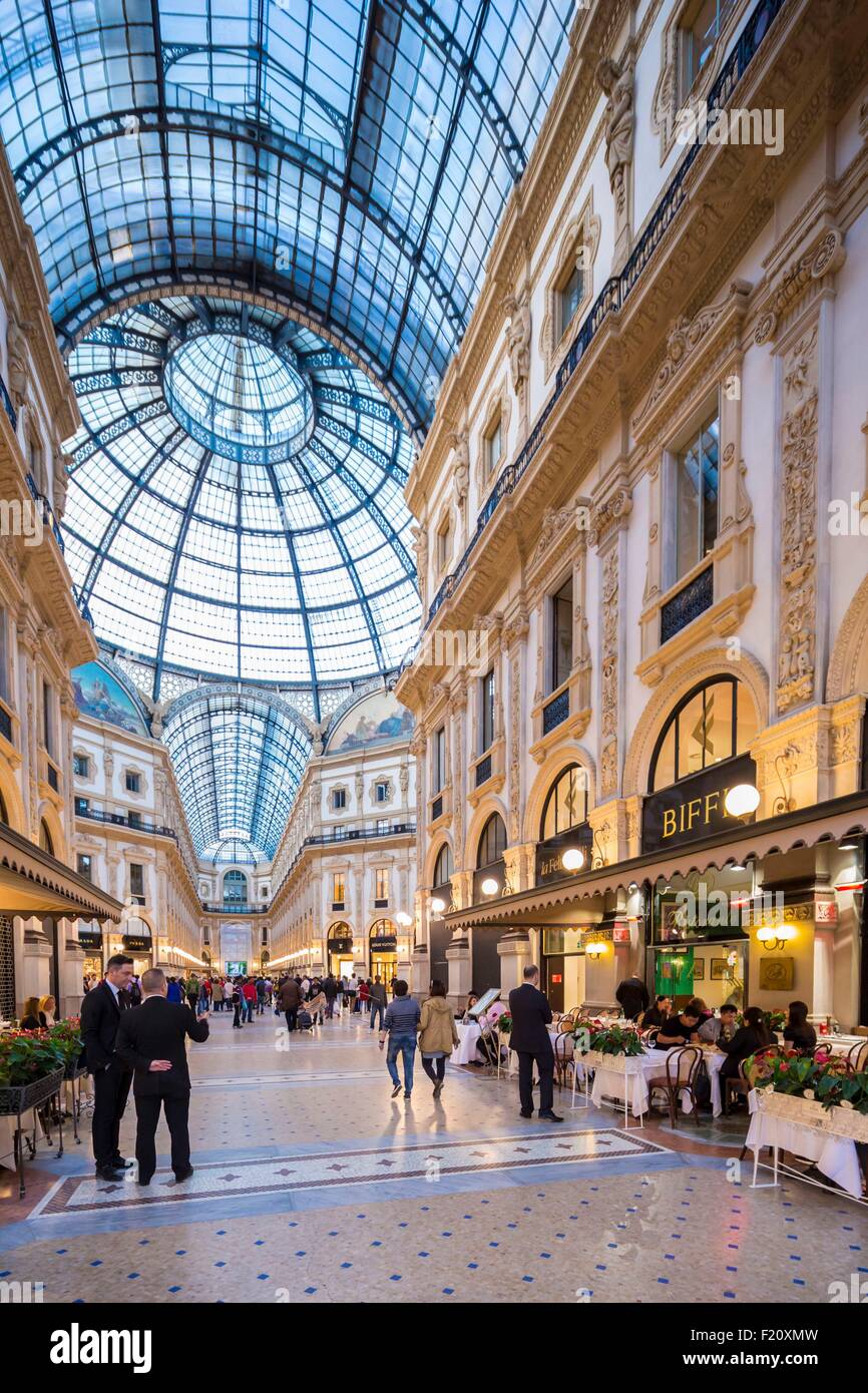 Italy, Lombardy, Milan, Vittorio Emmanuel II Gallery, shopping arcade ...