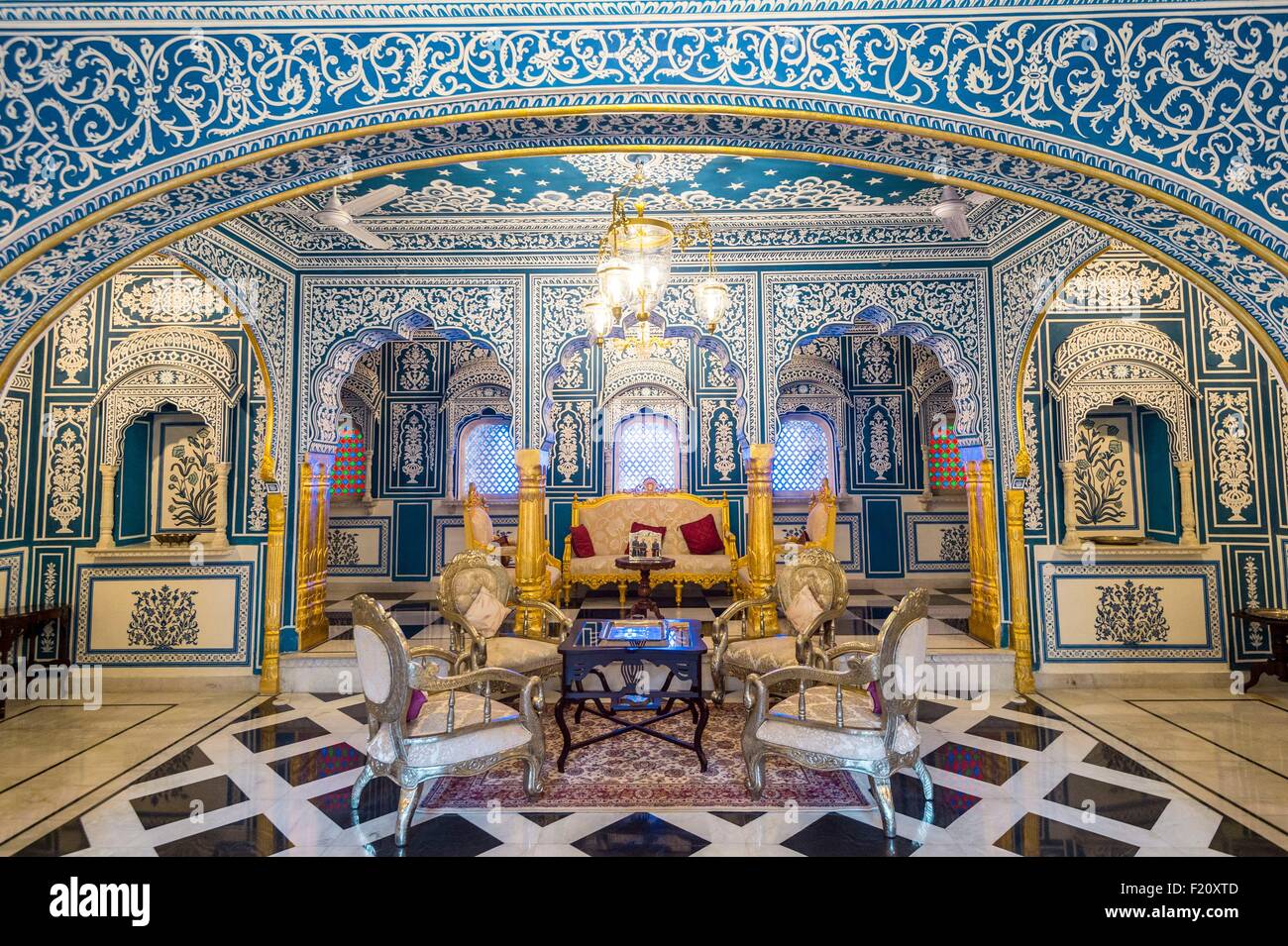 India, Rajasthan state, Shahpura, the luxury hotel Shahpura Haveli ...