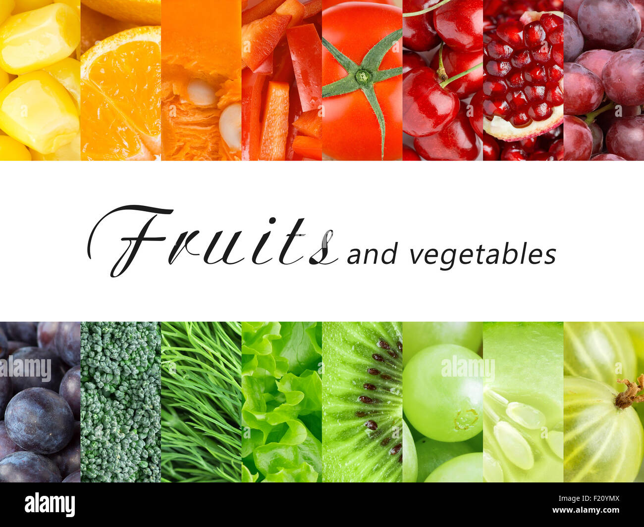 Fresh color fruits and vegetables. Healthy food concept Stock Photo - Alamy