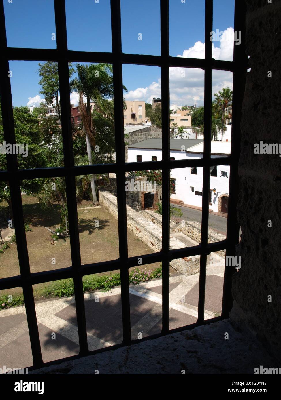 View of Colonial Zone from inside the Alcazar de Colon Stock Photo - Alamy