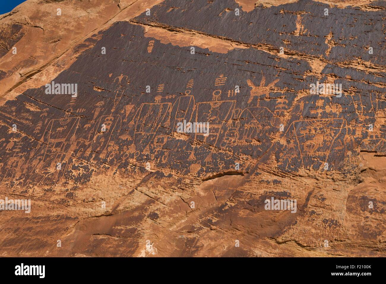 United States, Utah, Bluff, Butler Wash, petroglyphs Stock Photo - Alamy
