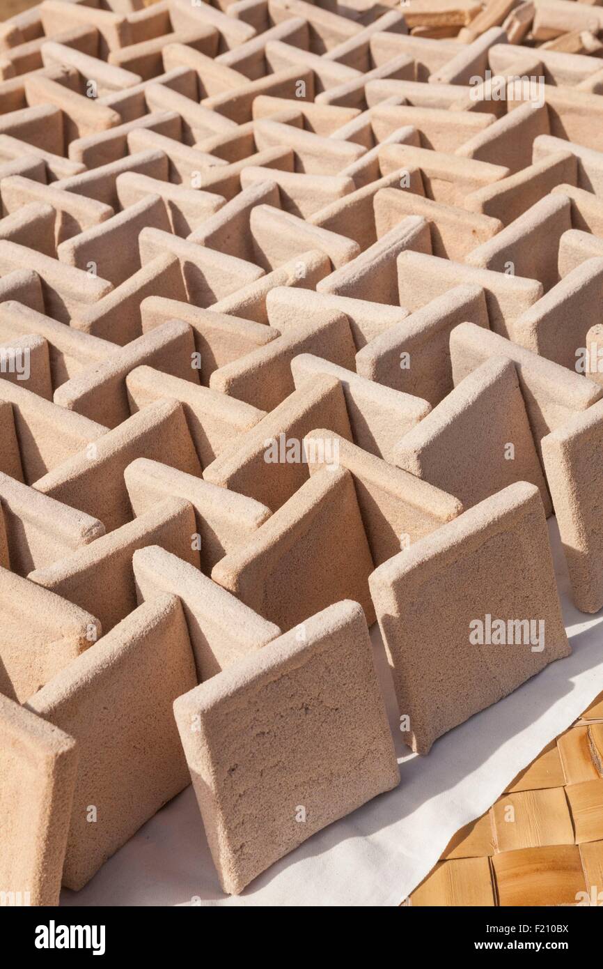 Indonesia, Maluku province, East Seram, Gorom island, the dried sagu is ...