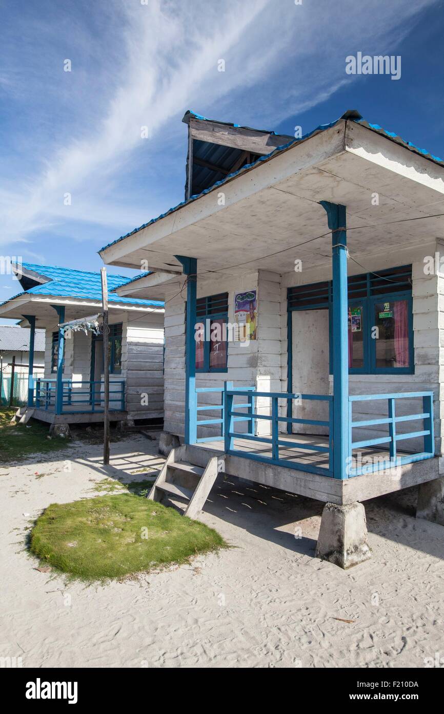 Indonesia, Maluku province, East Seram, Koon island, house with a ...