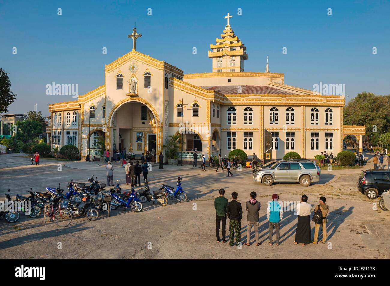 Myanmar (Burma), Kayah state, Loikaw, Chris the King Church Stock Photo ...
