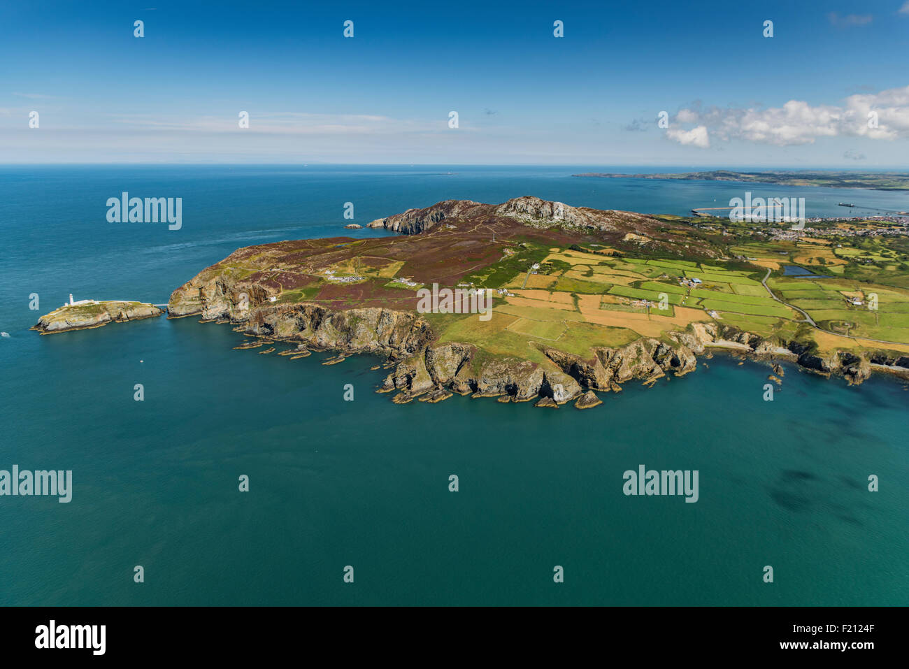 Aerial views of the Anglesey coastline North Wales Stock Photo - Alamy