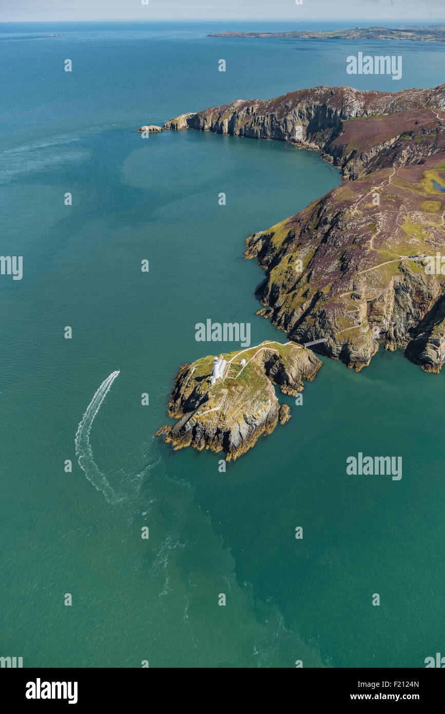 Aerial views of the Anglesey coastline North Wales Stock Photo - Alamy
