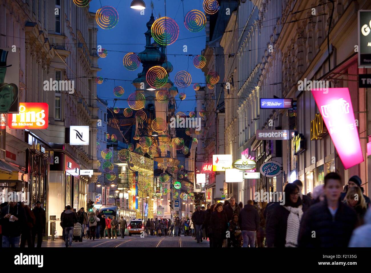 Austria, Upper Austria, Linz, Christmas, Landstrasse Stock Photo - Alamy