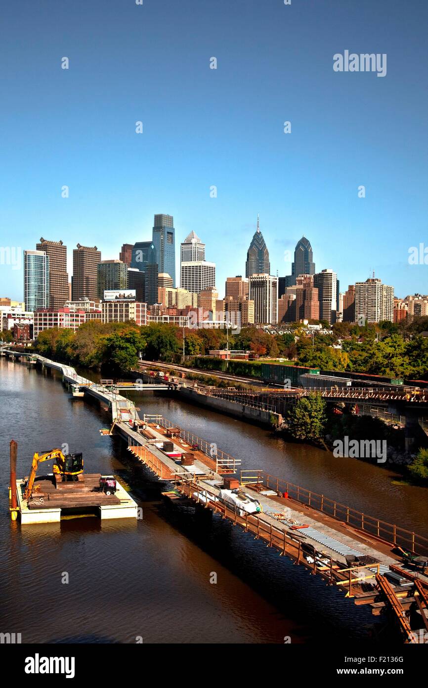 United States, Pennsylvania, Philadelphia, view over Center City from ...