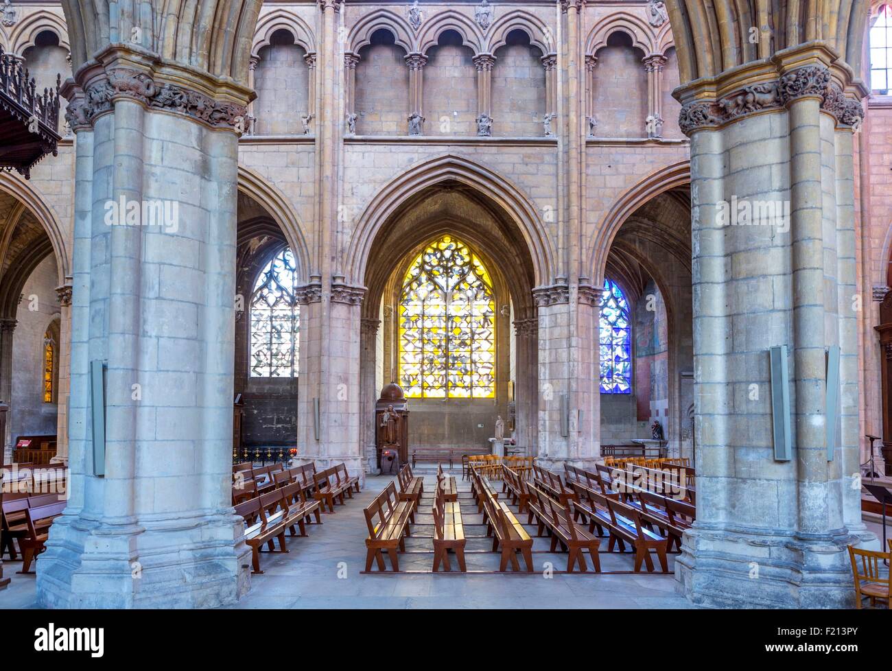 France, Nievre, Nevers, Saint Cyr Sainte Julitte Cathedral Stock Photo ...